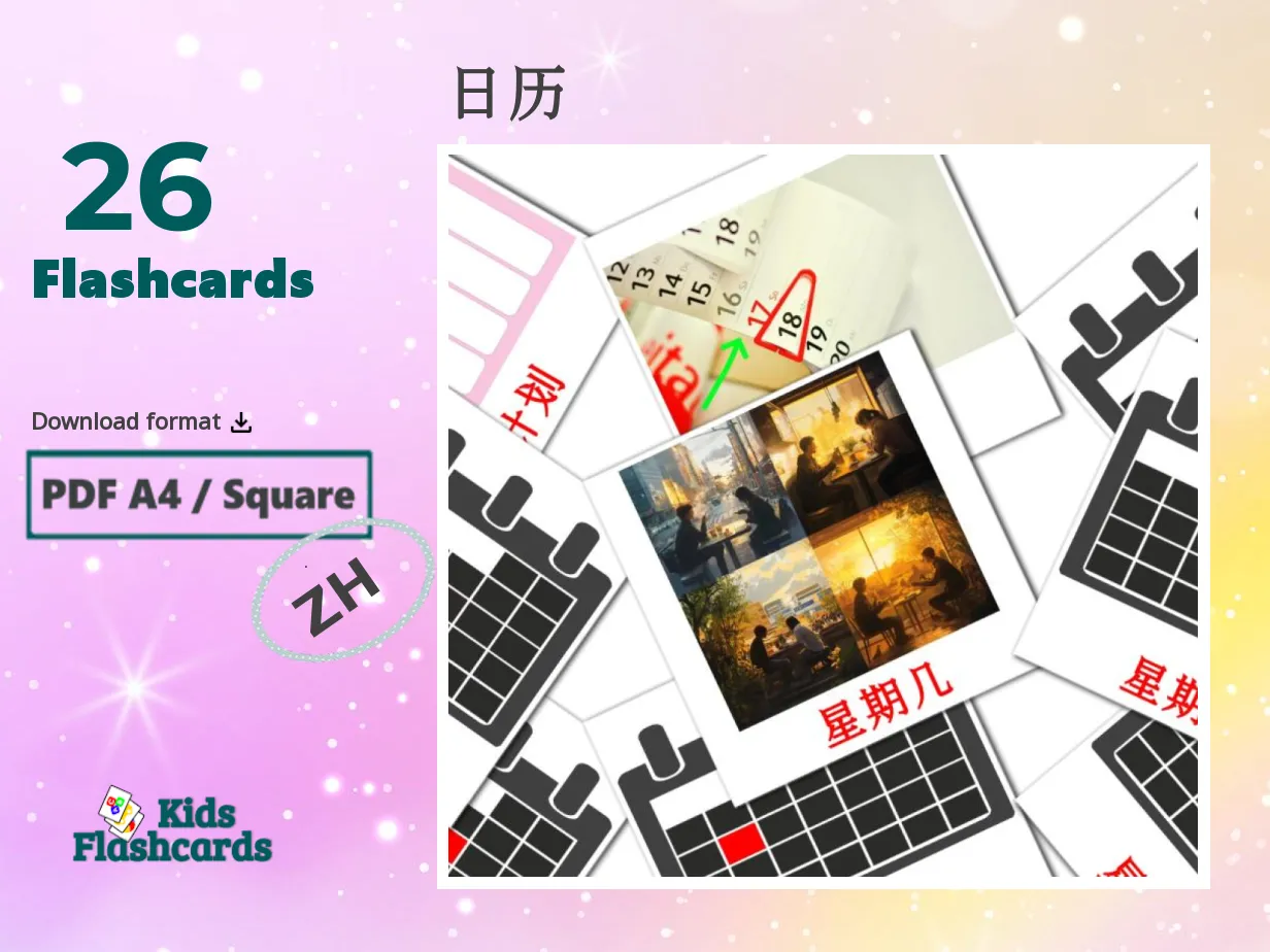26 FREE Chinese(Simplified) Calendar Flashcards | PDF